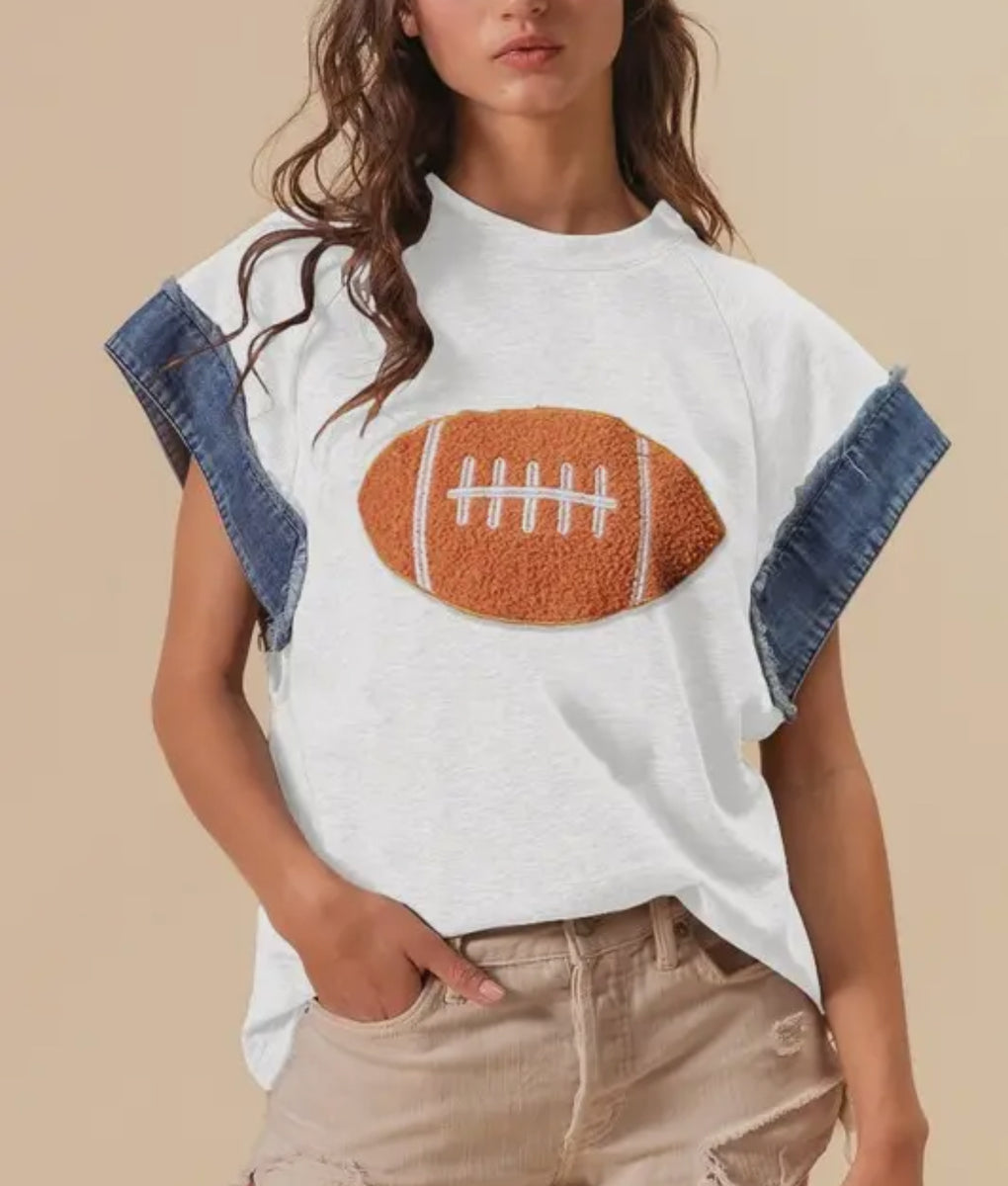 Patchy Football Top – The Spirit Tee Co.